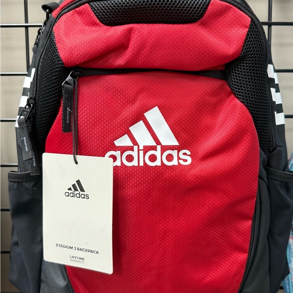 adidas | Bags | Adidas Red And Black Sporty Backpack | Poshmark
